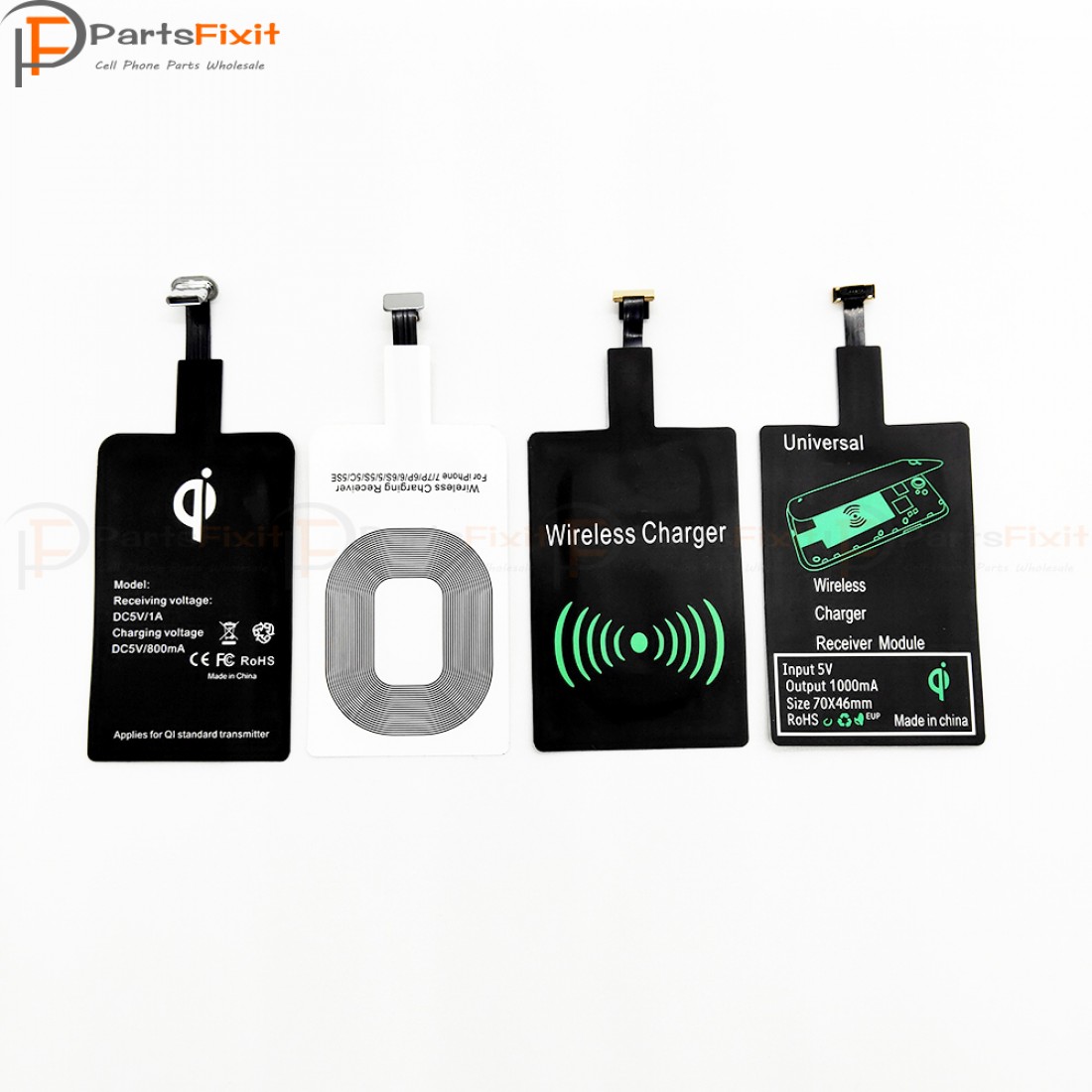 QI Wireless Charger Receiver for Android Micro USB Type C Lighting ...