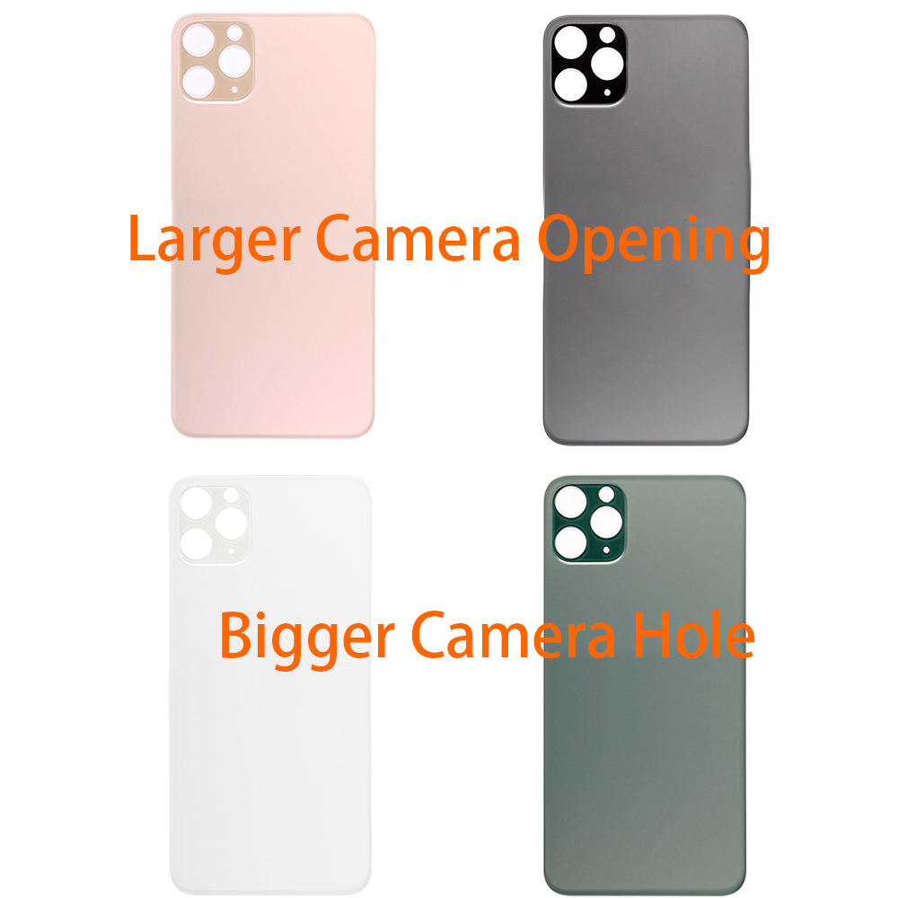 For iPhone 11 Pro Max Back Glass with Bigger Caemra Hole Larger Camera ...